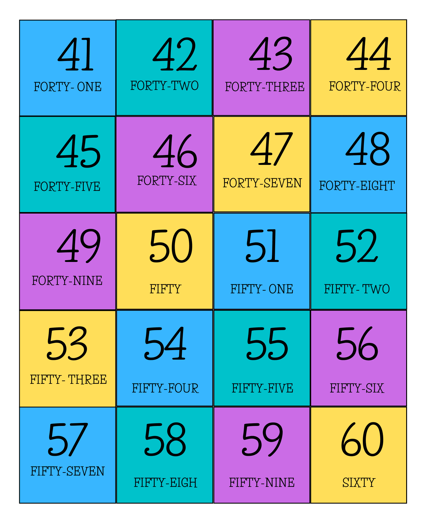 Números en inglés hasta el 100 para niños - UP Master