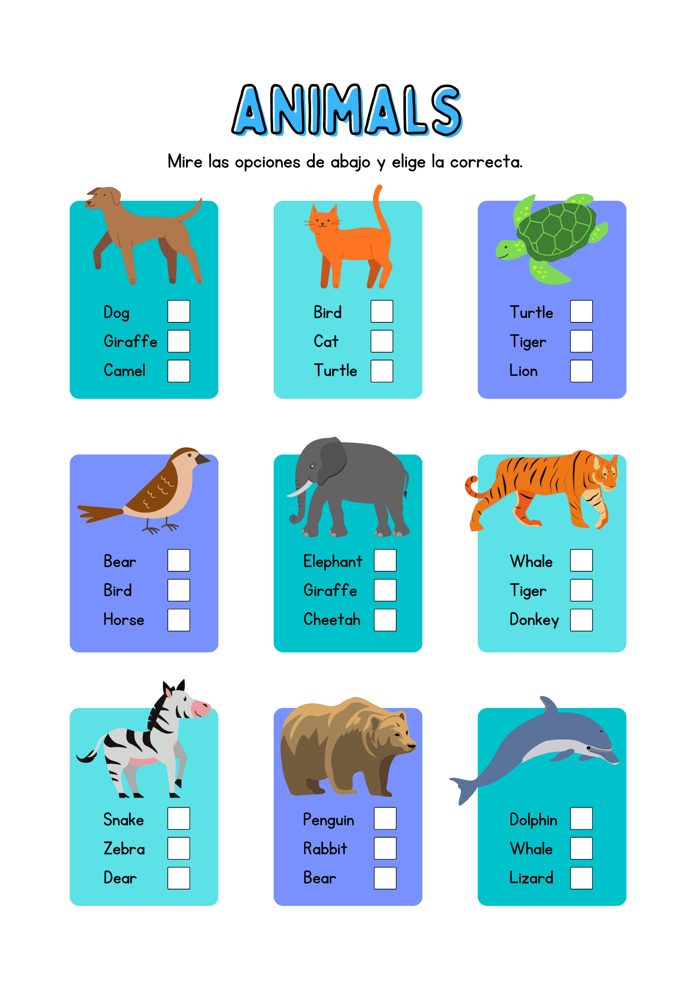 Animales en inglés - UP Master